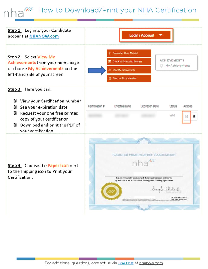 How to Print your Certification