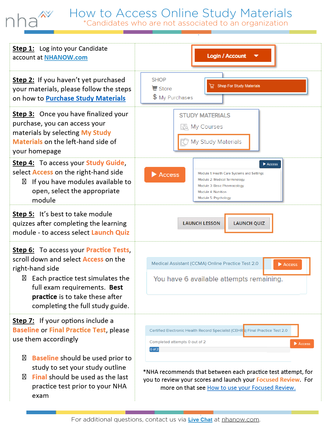 Accessing Online Study Materials as an Individual