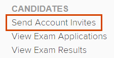 Inviting a Candidate to Create an Account
