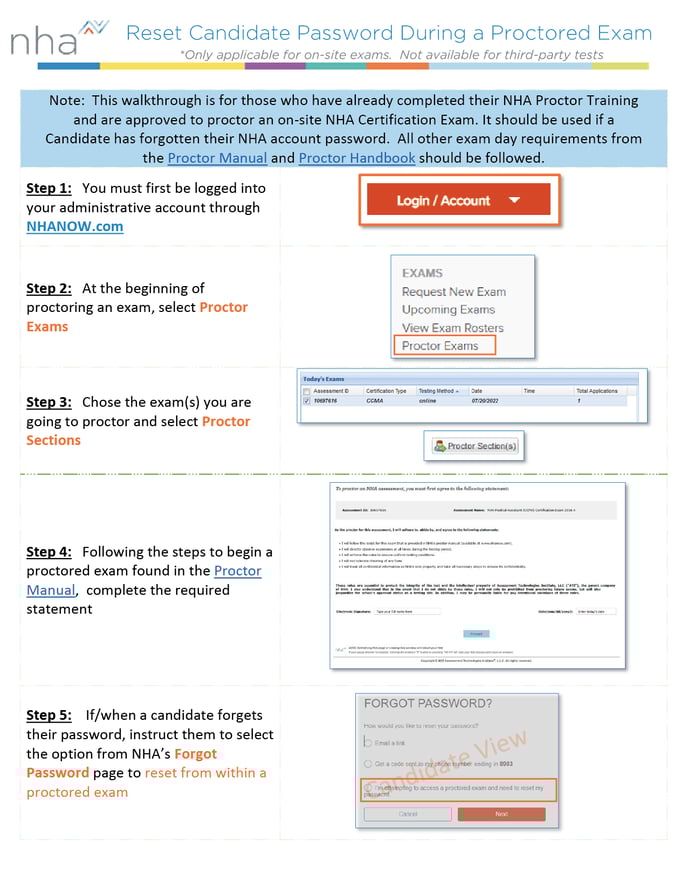 How to Reset a Password During an On-Site Exam