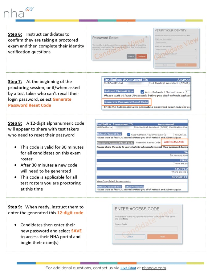 How to Reset a Password During an On-Site Exam