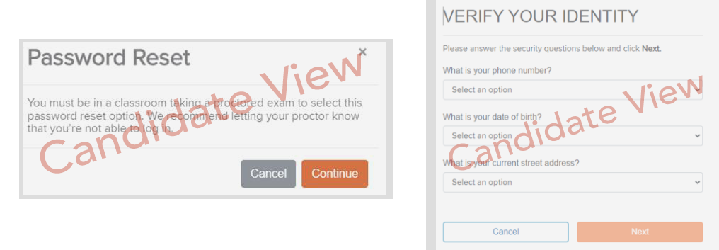 How to Reset a Password During an On-Site Exam