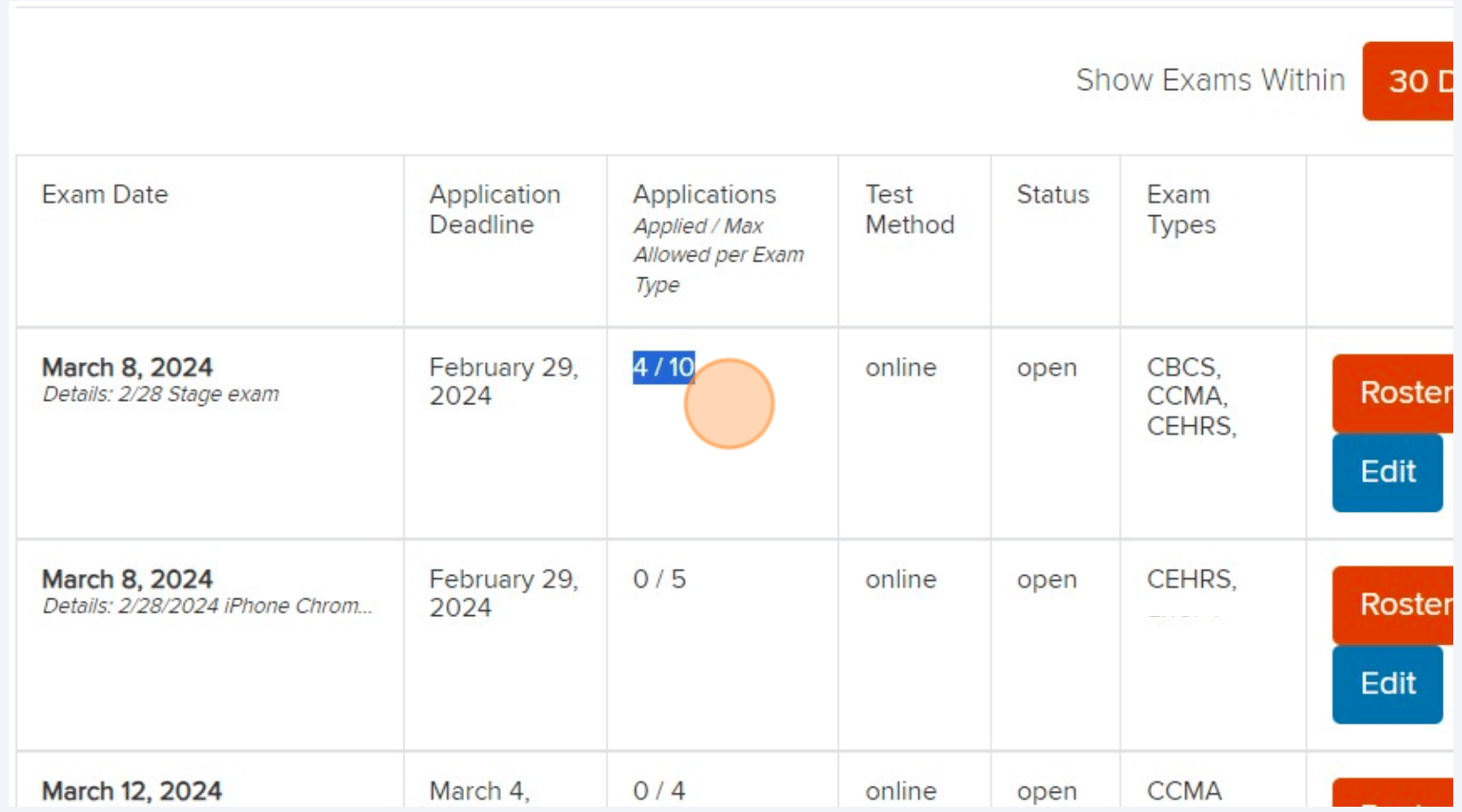 How to View/Edit A Scheduled Onsite Exam