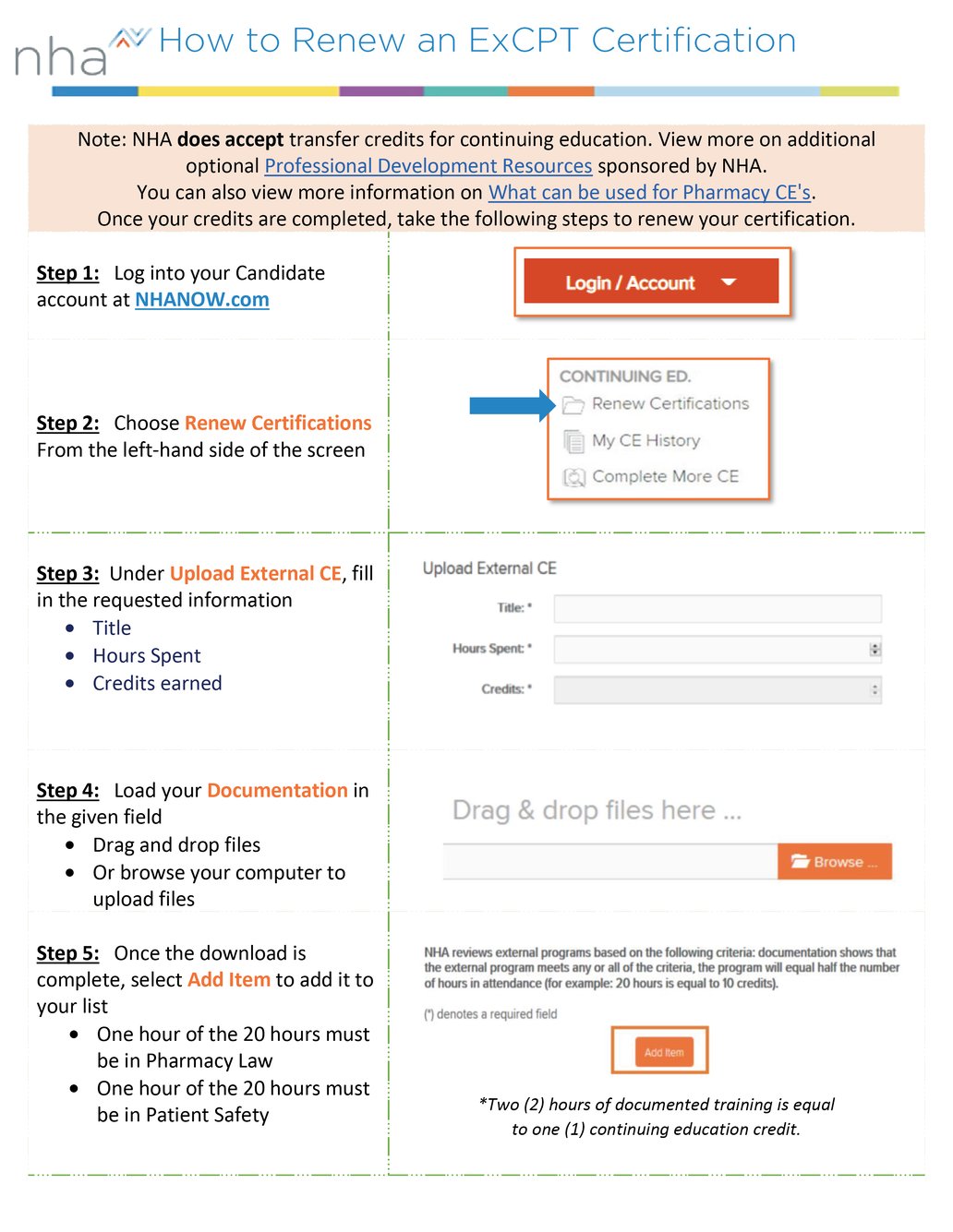 How to Renew an NHA ExCPT Certification