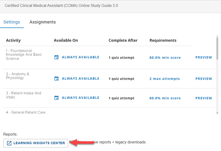 How to View Study Material Reporting