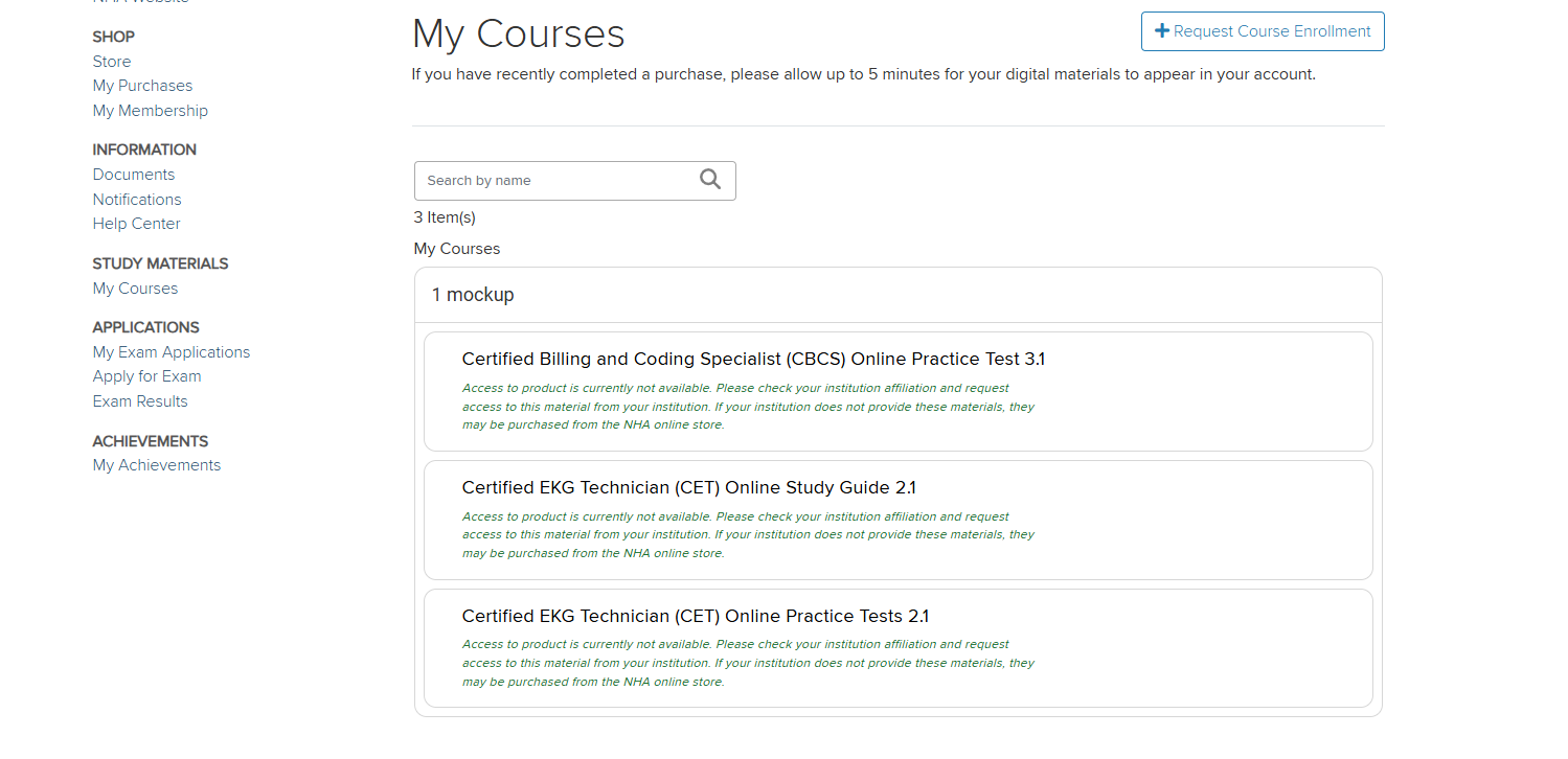 How to Purchase Study Materials Through a Course