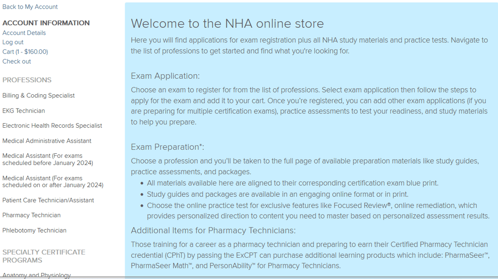 Accessing Online Study Materials as an Individual